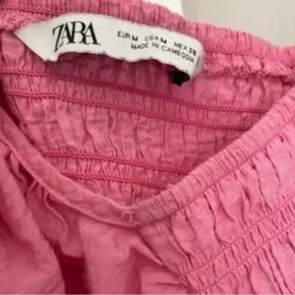 Zara | Tops | Zara Vibrant Pink Gathered Top | Poshmark